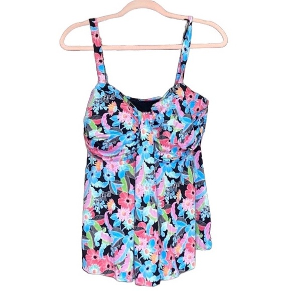 Fit4U | Swim | Fit4u Floral Tropical Tankini Swimsuit Top Size 8w ...